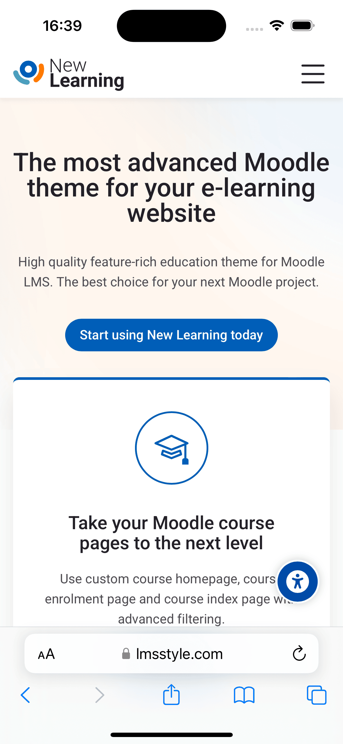 Theme features: Responsive design | NLearning
